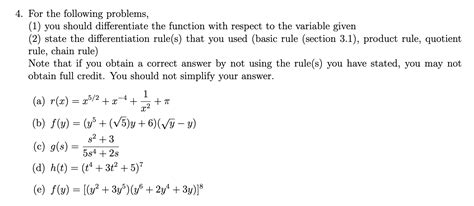 solved 4 for the following problems 1 you should