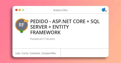 pedido asp core sql server entity framework