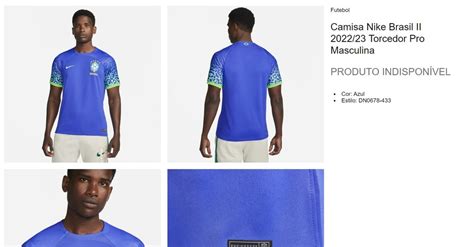Camisa azul da seleção brasileira esgota em site da fornecedora