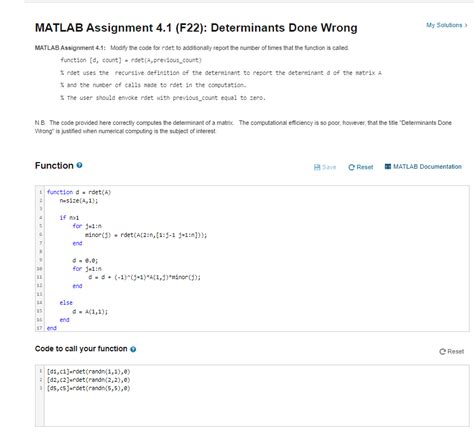 solved matlab assignment 4 1 f22 determinants done wrong