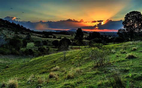 Fondos De Pantalla Luz De Sol Paisaje Puesta De Sol Colina