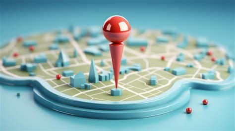 Ilustración 3d de la ubicación del mapa de pines Foto Premium