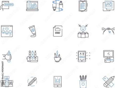 Graphic Design Outline Icons Collection Graphic Design Illustration