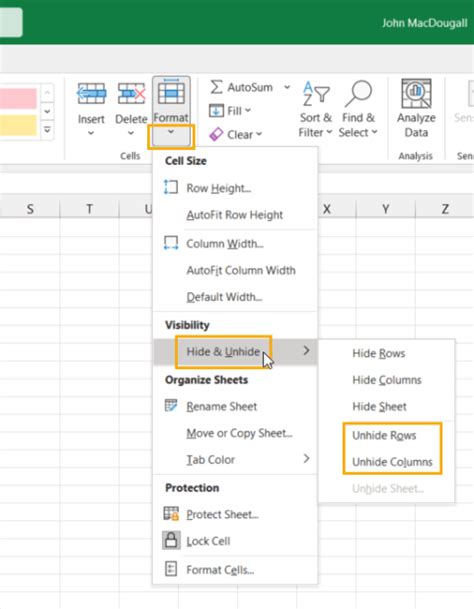 5 ways to unhide the first row or first column in microsoft excel how to excel
