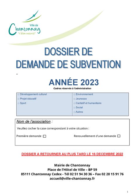 Demander Une Subvention