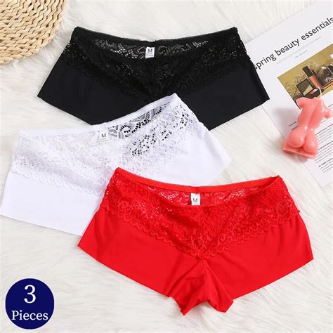 Trowbridge 3pcs Damen H Schen Weiche Spitze Boxer Atmungsaktive Dessous