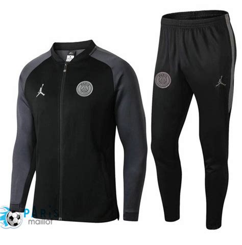 Surv Tement Foot Psg Jordan Veste Noir Maillotparis