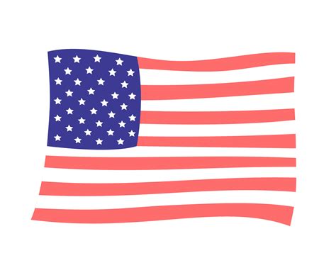 American Flag Flying Semi Flat Colour Vector Object 4th Of July