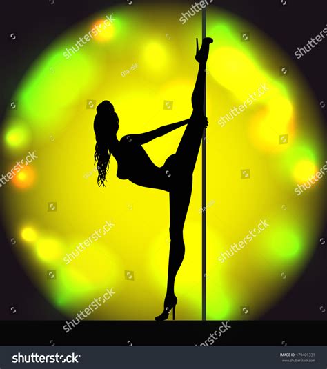 Striptease Girl Silhouette Near Pole Stock Vector Royalty Free 179401331 Shutterstock