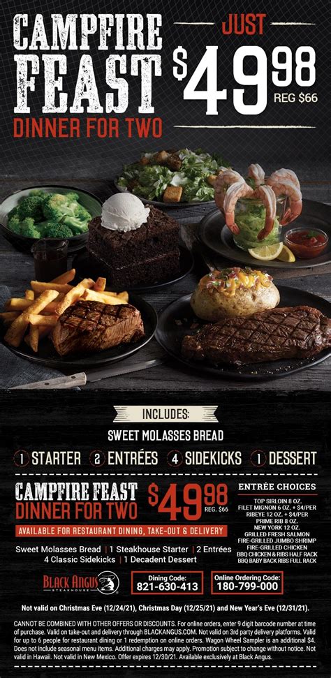 Black Angus Campfire Feast For Two Available For A Limited Time Bbq