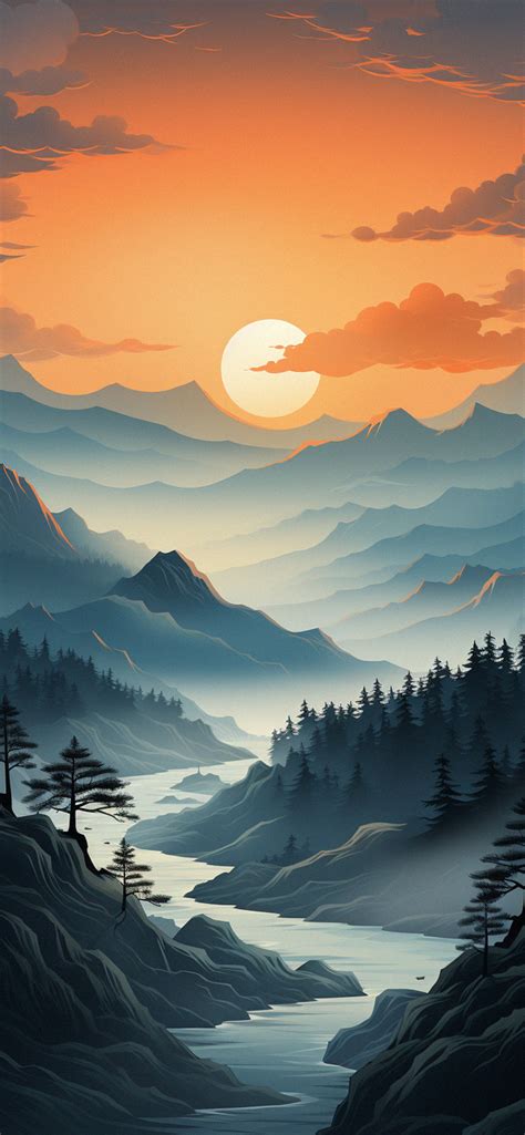 Mountains Orange Sunset Wallpaper Mountains Wallpapers 4k