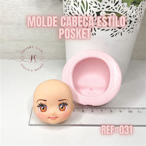 Molde Cabeça Estilo Posket Ref 031 Ticiany Moldes e Biscuit