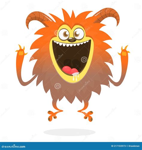 Happy Cartoon Monster Halloween Vector Illustration Of Funny Monster