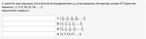 solved for each sequence find a formula for the general