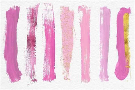 Brush Strokes Clipart Pink In 2023 Pink Paint Clip Art Watercolor