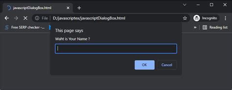 dialog boxes in javascript hindi tutorial alert confirm prompt