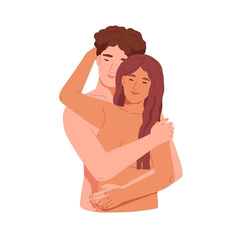 Amants Nus S étreignant Heureux Couple D amoureux D un Homme Et D une