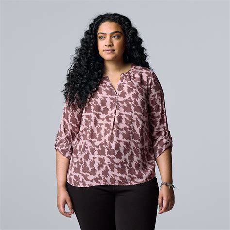 This Womens Blouse From Simply Vera Vera Wang Is Perfect For Your On The Go Lifestyle Rolled