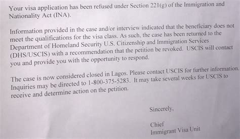 What Is 221g Letter For Us Visa