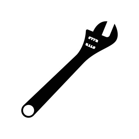 silueta de llave inglesa elementos de diseño de iconos en blanco y