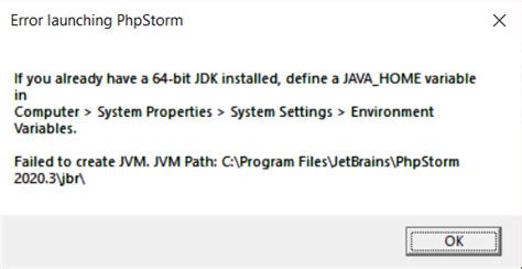 Failed To Load Jvm Phpstorm Bit Windows Ides Support Intellij