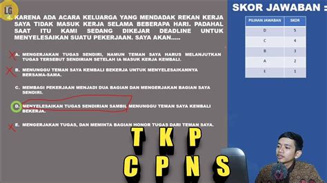 Soal Tkp Hots Cpns 2020 Full Pembahasan Tes Karakteristik Pribadi Youtube