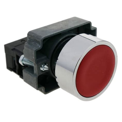 Pulsador momentáneo 22mm 1NO 400V 10A normal abierto rojo Cablematic