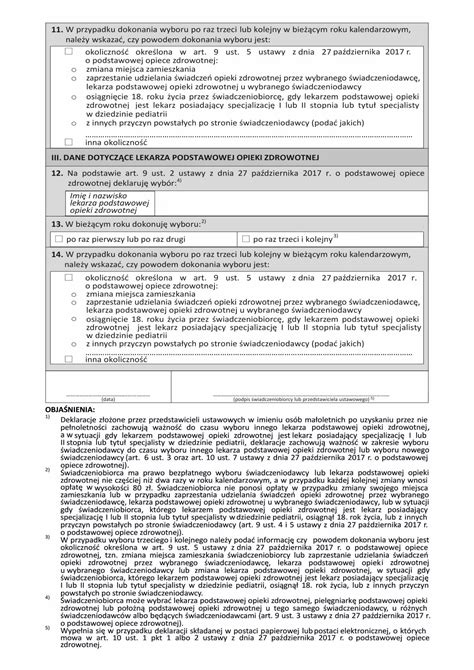 NFZ 82 Deklaracja Wyboru Lekarza