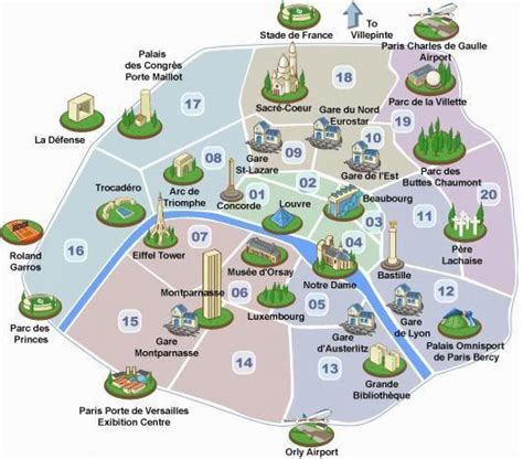 Paris Tourism Map Map Of Paris Tourism France