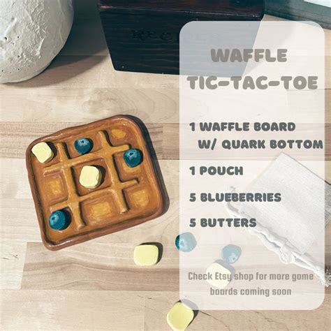 Waffle Tic Tac Toe Board Handmade Clay Game Board Etsy