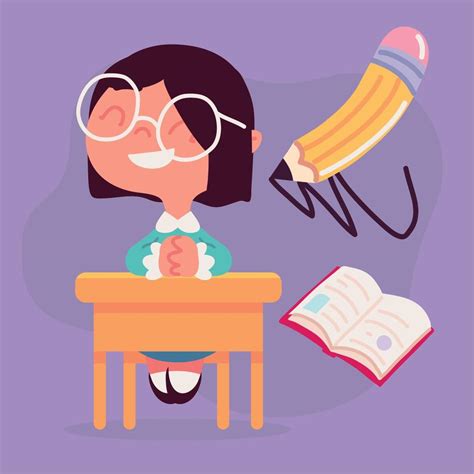 caricatura de niña estudiante 11126431 Vector en Vecteezy