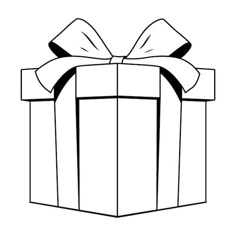 Premium Vector Giftbox Outline Illustration Isolated On White