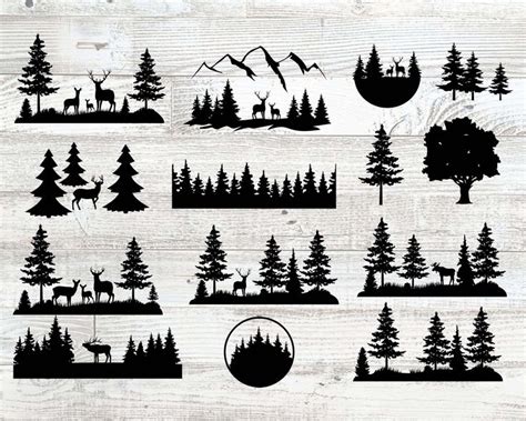 Wald Bundle Svg Wald Svg B Ume Svg Geschnittene Datei F R Cricut