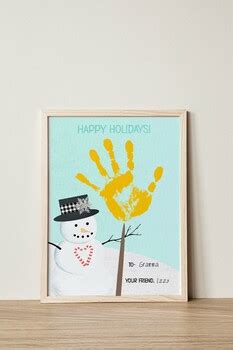 Printable Snowman Handprint Craft Daycare Winter Activity DIY
