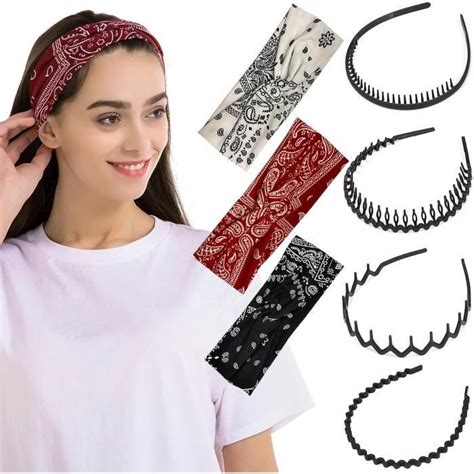 BDSHUNBF 7 Pcs Bandeaux en Métal Serre Tete Homme Bandeau Cheveux