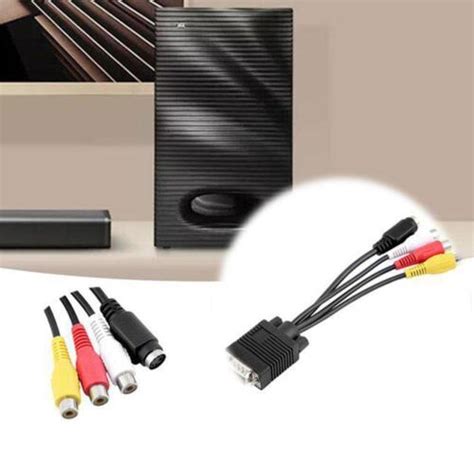 1 X VGA SVGA To S VIDEO 3 RCA TV AV Converter Cable Adapter Converter