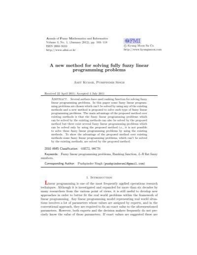 a new method for solving fully fuzzy linear programming problems