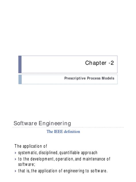chapter 2 prescriptive process models pdf software development process software framework