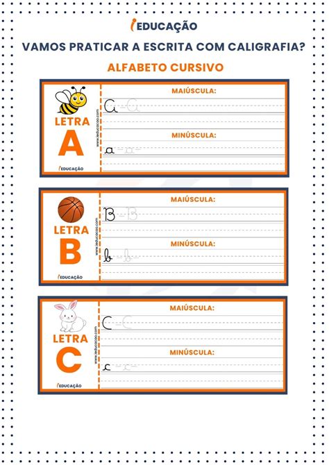 Atividades de Letras Cursivas para Imprimir iEducação