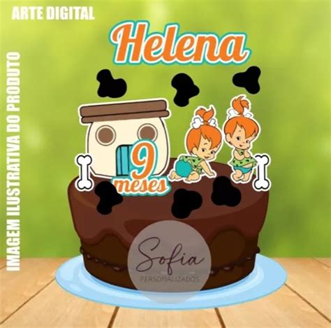 Topo Topper De Bolo Personalizado Aniversario Mesver Pedrita Venda Em