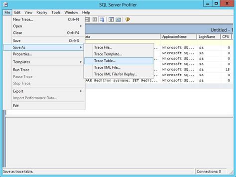 How To Save A SQL Server Trace Data To A Table