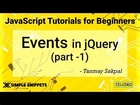 Learn Events In Jquery Part Mind Luster