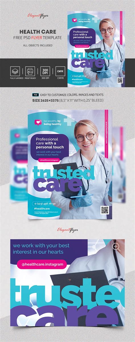 Blue Professional Health Care Flyer Free Flyer Template PSD By