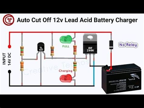 Automatic Charger Circuit For 12v Battery Auto Cut Off Battery Charger