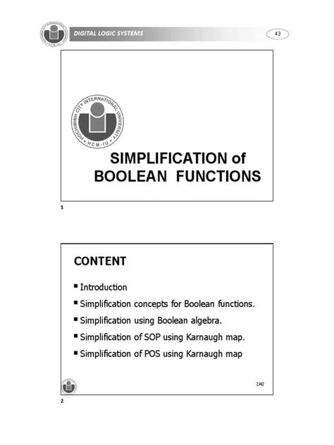 chapter 2 simplification of boolean functions 2022 cho sinh vien