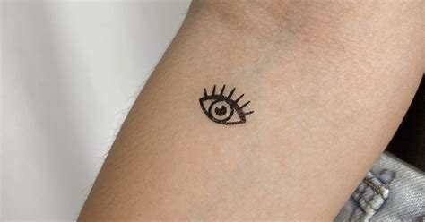 Minimalistic Style Evil Eye Temporary Tattoo Done On