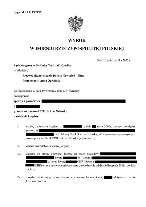 PRAWOMOCNA nieważność umowy kredytu z maja 2006 r dawnego GE Money