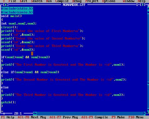 Write A Program To Find Greatest Number Of Three Using Ladder Of If