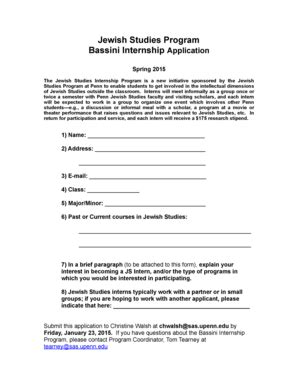Fillable Online Ccat Sas Upenn Bassin Intern BApplicationb Form Ccat