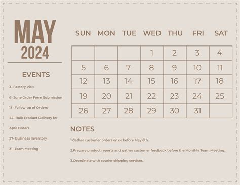 Colorful May 2024 Calendar Printable Online